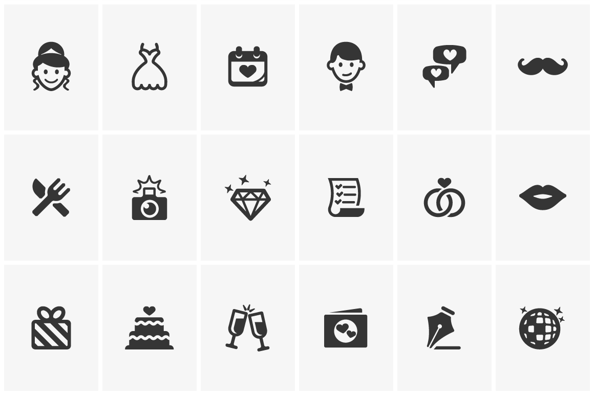 Mono Icons: Wedding ~ Icons on Creative Market