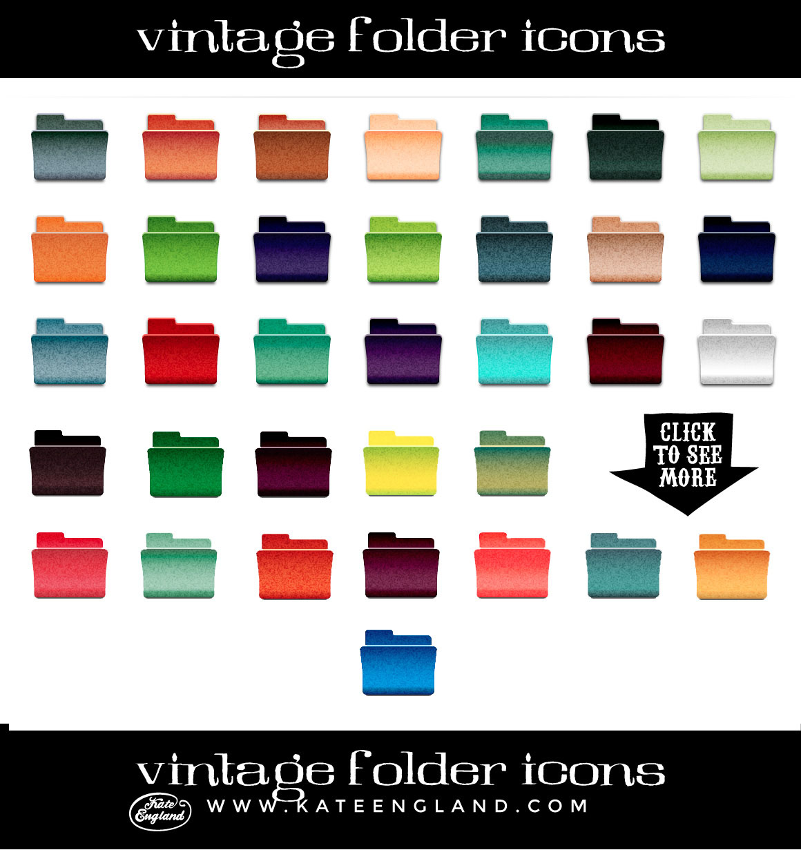 Vintage Folder Icons ~ Icons on Creative Market