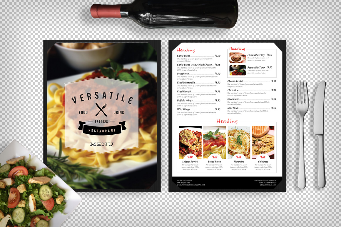 Restaurant Menu Mockup ~ Product Mockups on Creative Market