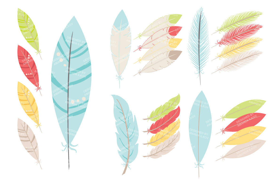 Fresh Tribal Feathers Clipart ~ Illustrations on Creative Market