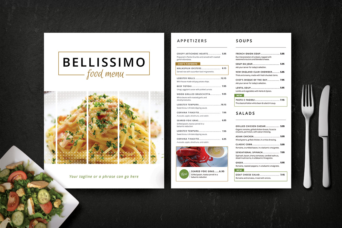 Modern Restaurant Menu Bellissimo Brochure Templates On Creative Market Modern Restaurant Menu Bellissimo Brochure Templates On Creative Market