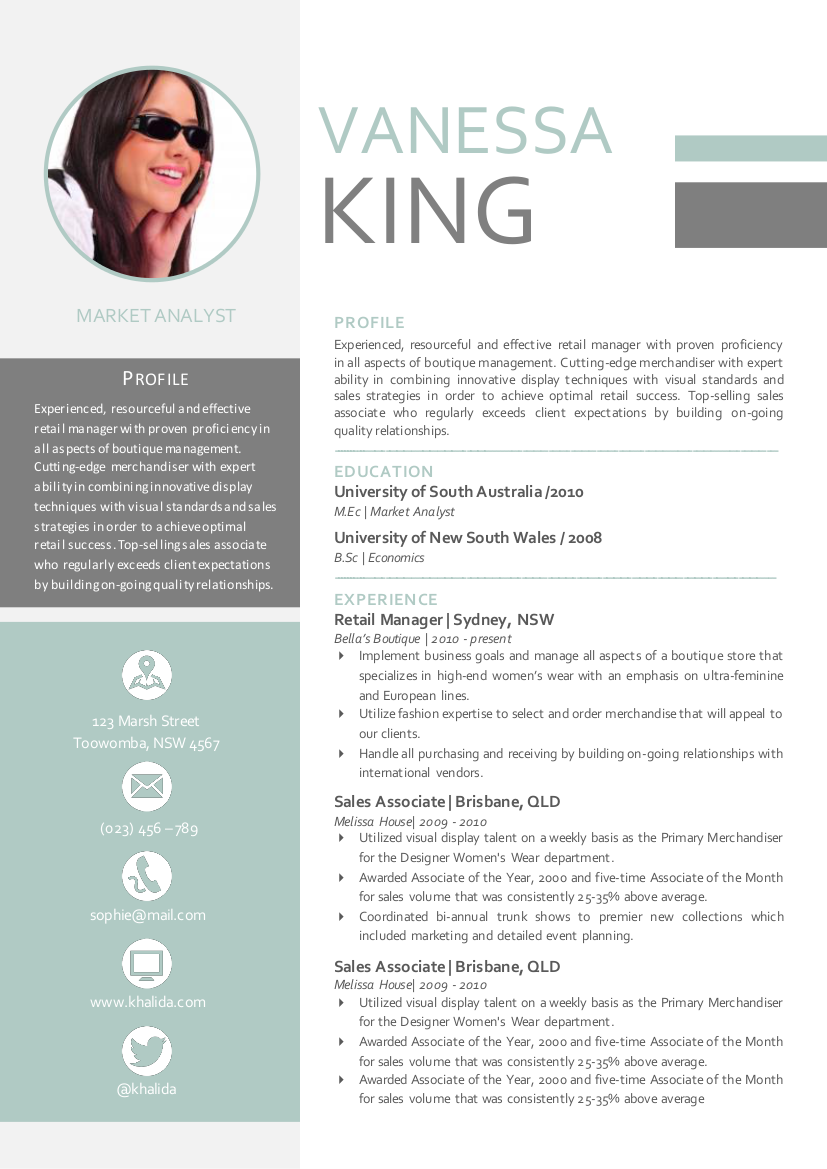 3 in 1 modern photo resume ~ Resume Templates on Creative Market