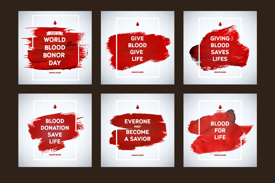 Blood donation 12 posters ~ Illustrations on Creative Market
