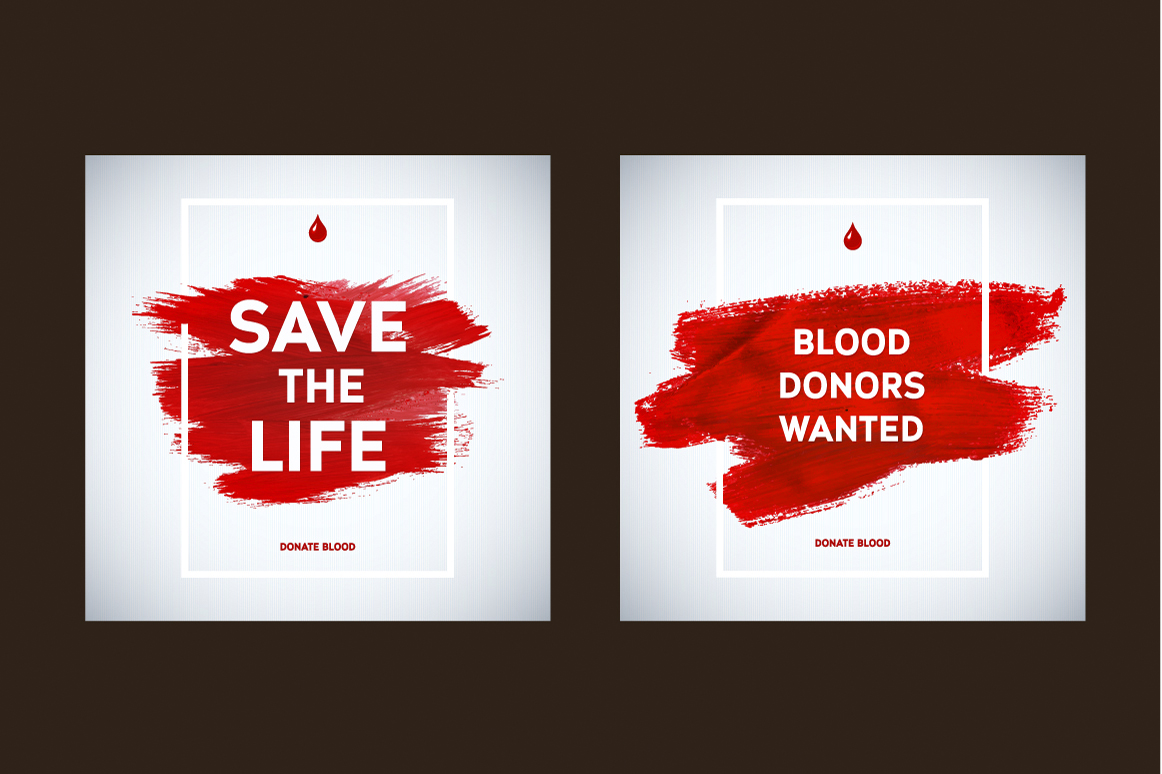 Blood donation 12 posters ~ Illustrations on Creative Market