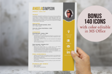 2 in 1 stylish Word photo resume ~ Resume Templates on Creative Market