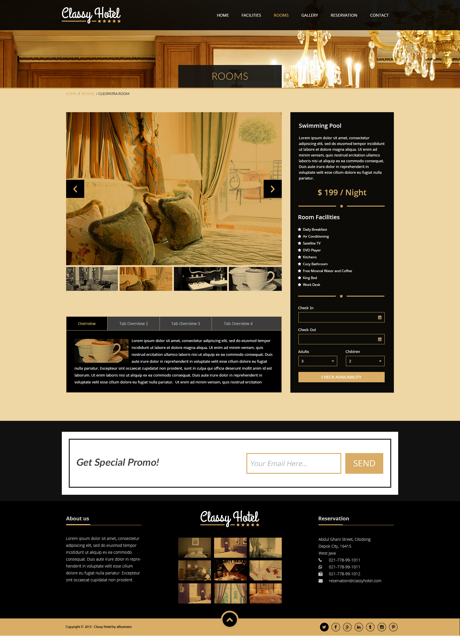 Classy - Booking Hotel Luxury PSD ~ Website Templates on Creative Market
