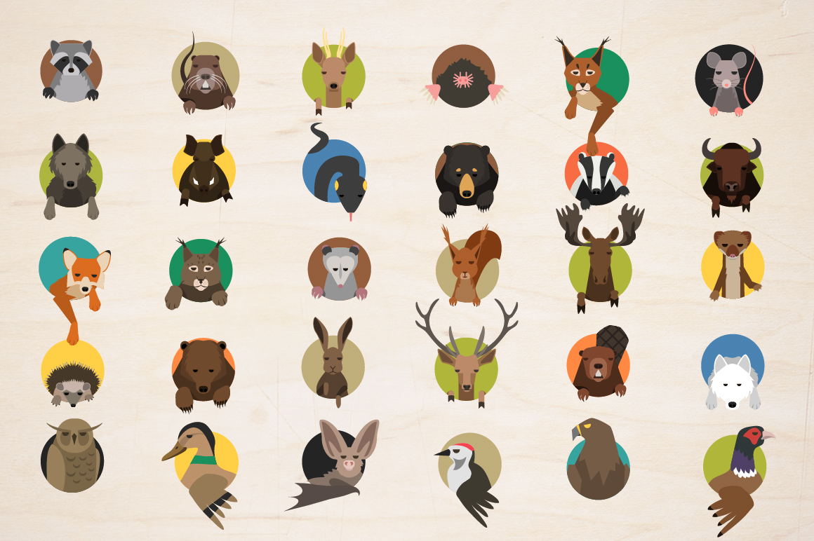 Forest animals icons big set ~ Icons on Creative Market