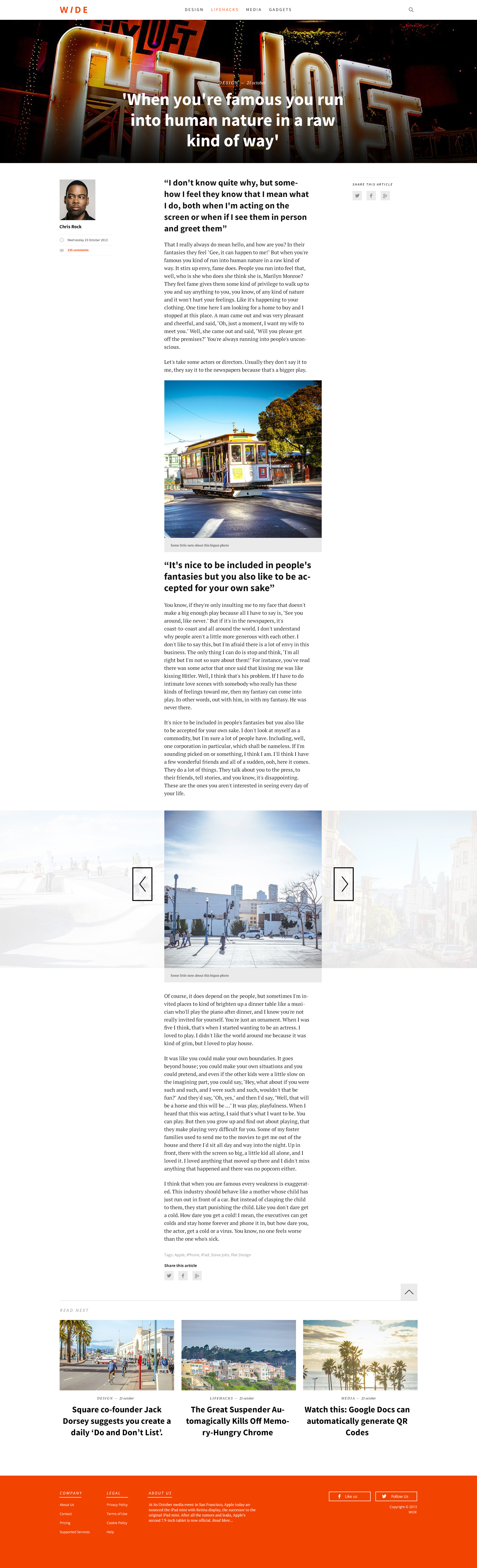 WIDE Magazine&Blog Template ~ Website Templates on Creative Market