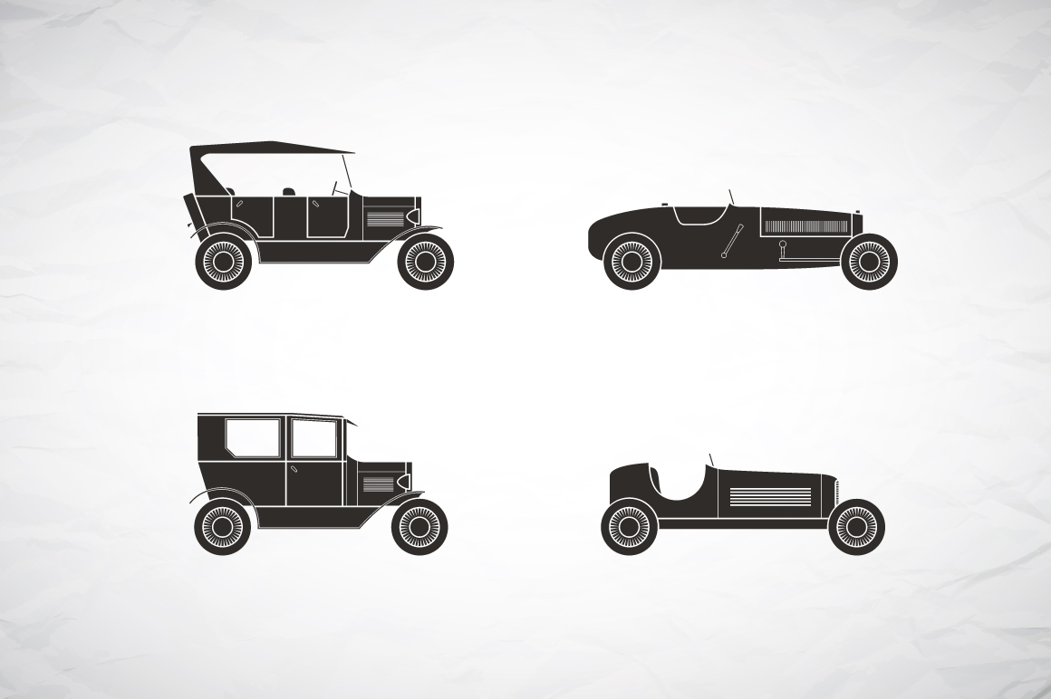 14 icons of retro cars ~ Graphics on Creative Market