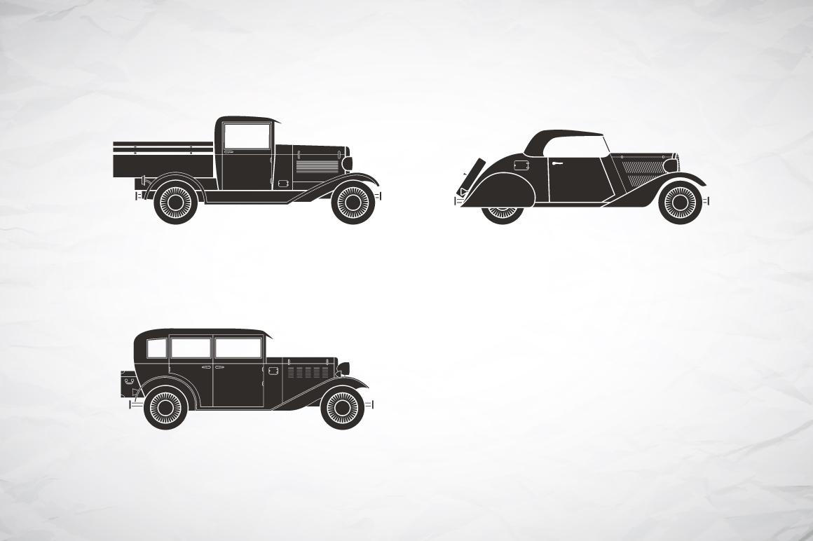 14 icons of retro cars ~ Graphics on Creative Market