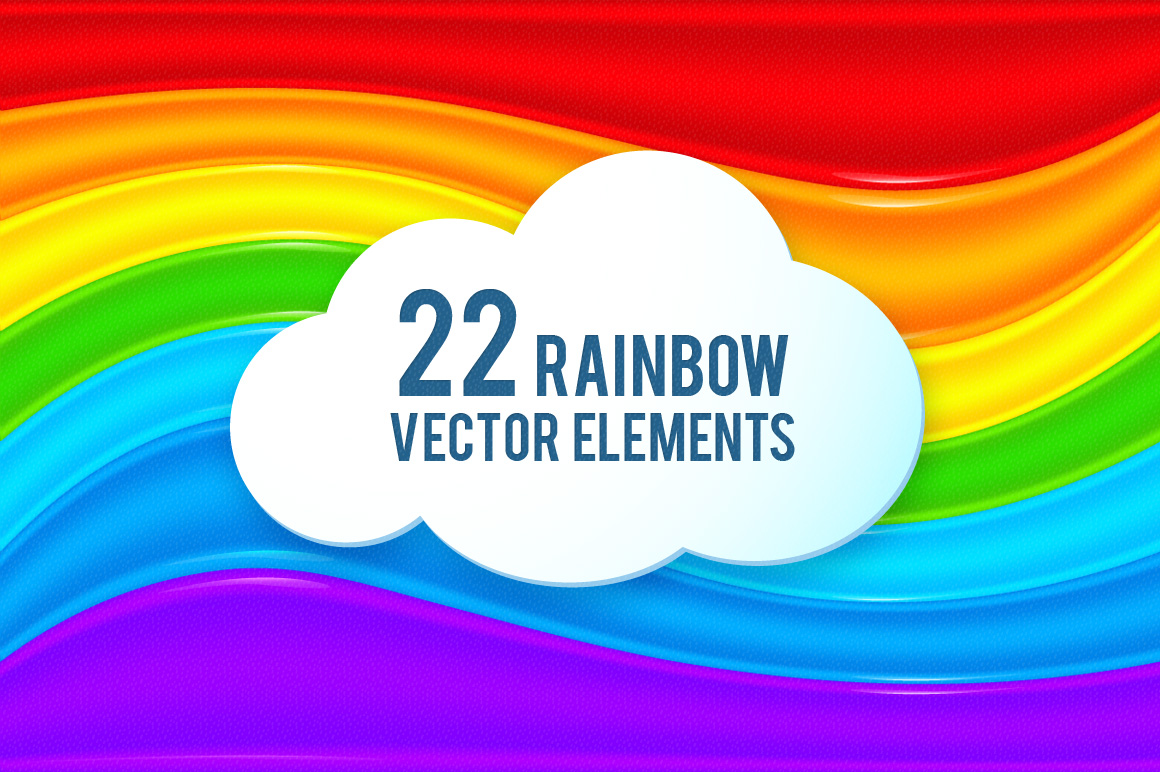 22 rainbow vector elements ~ Objects on Creative Market