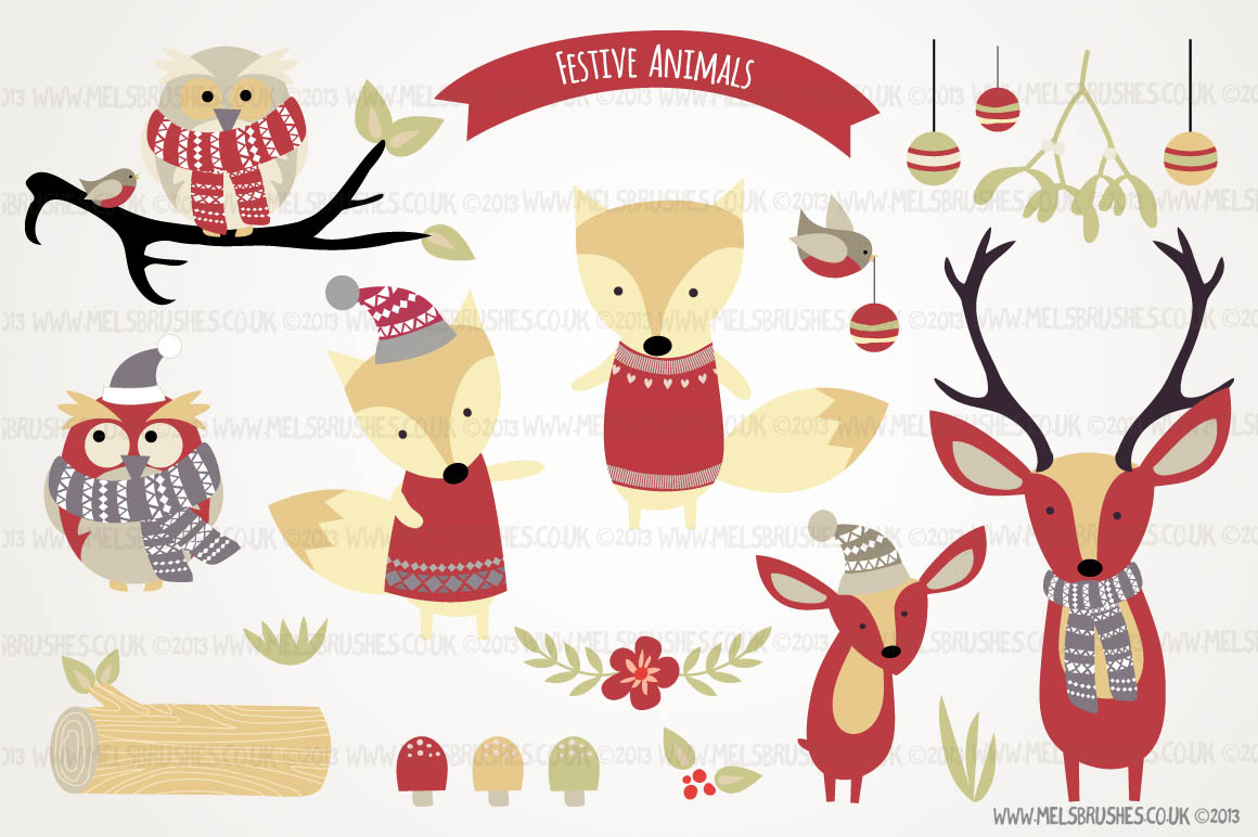 Festive Animals ~ Illustrations on Creative Market
