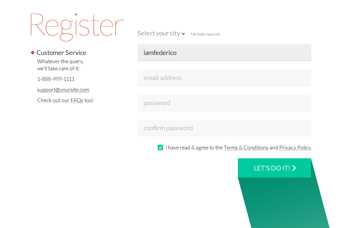 Register form ui psd ~ Web Elements on Creative Market