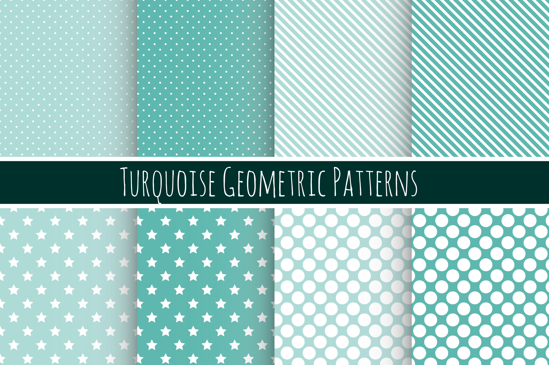 Set of seamless turquoise patterns ~ Patterns on Creative Market