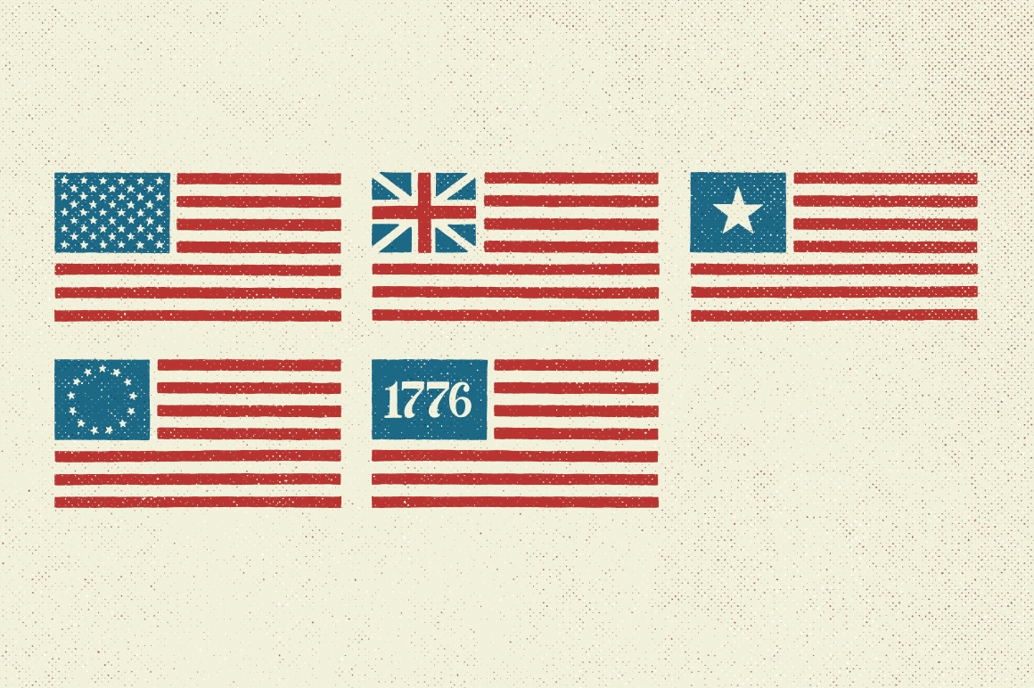 5 Hand Illustrated US Flags ~ Illustrations on Creative Market
