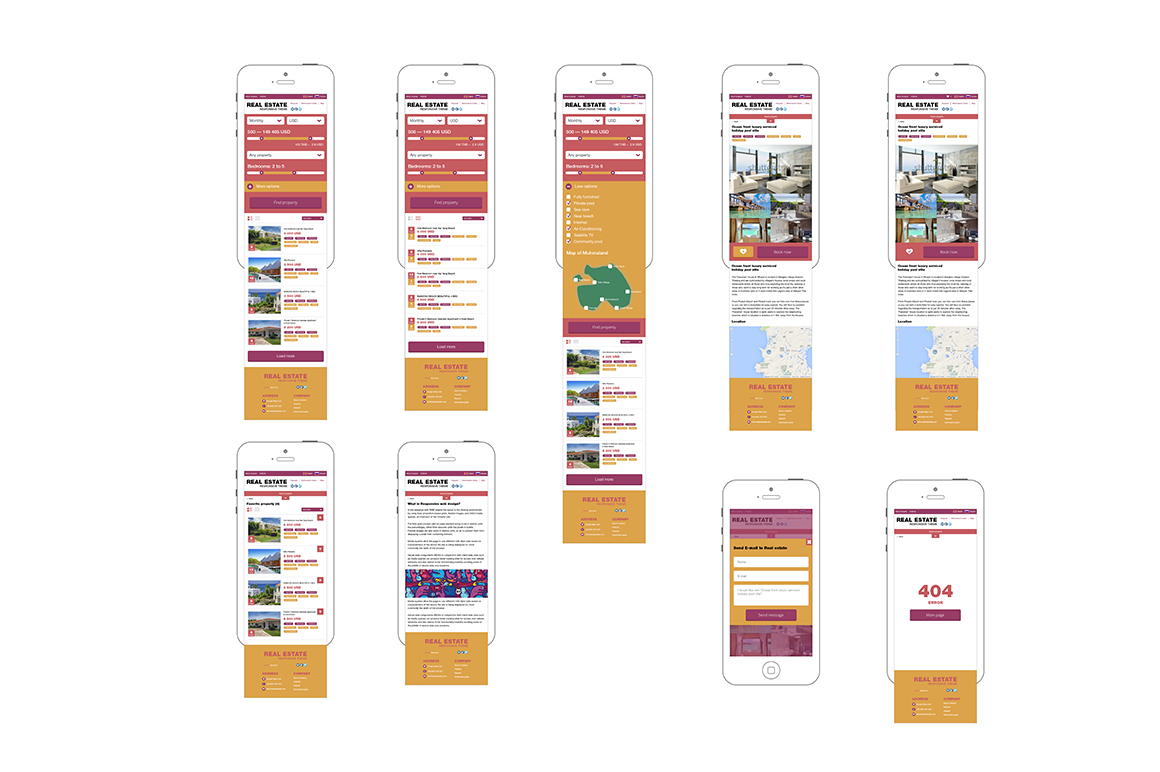 Real Estate responsive theme ~ Website Templates on Creative Market