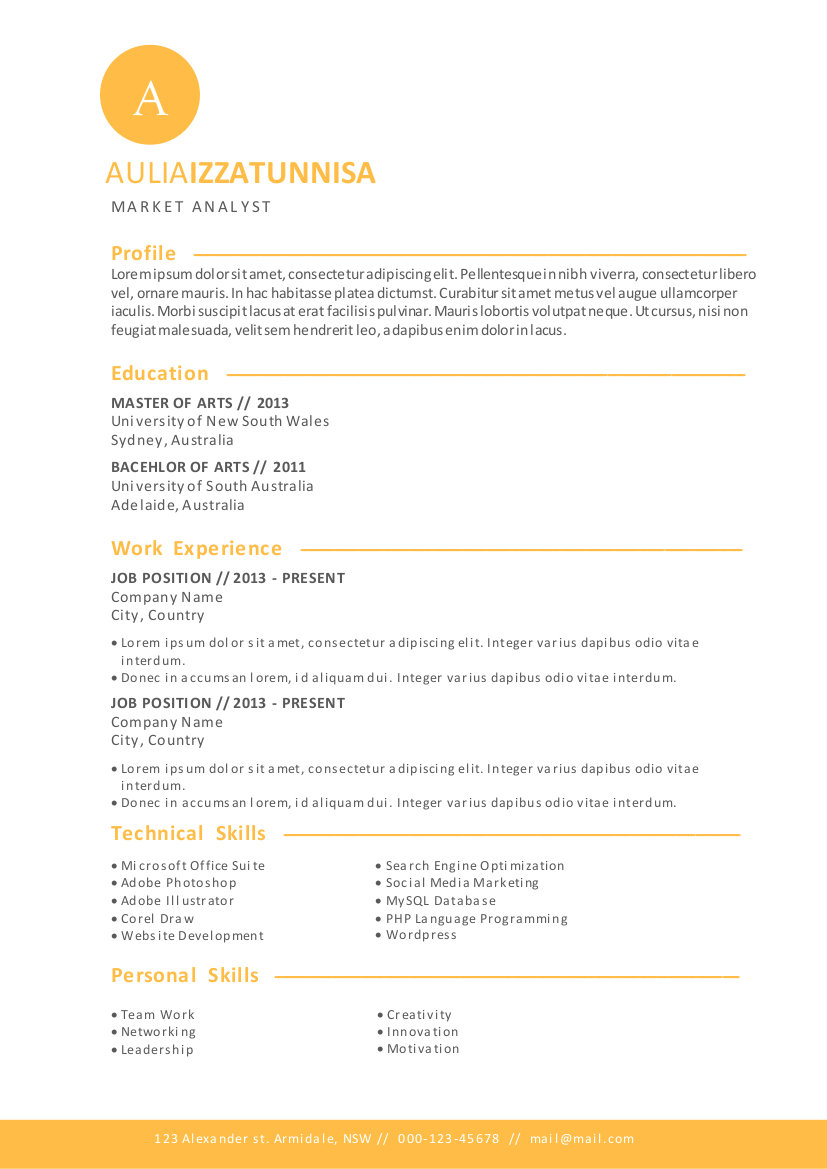 Round 3 in 1 simple Word resume ~ Resume Templates on Creative Market