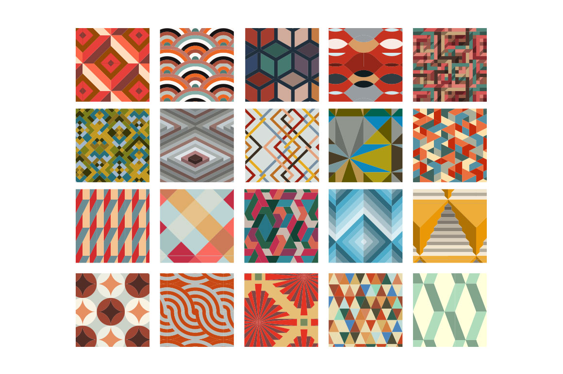 20 Geometric Retro Patterns ~ Patterns on Creative Market
