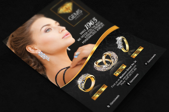 Black & Gold Jewelry Flyer ~ Flyer Templates on Creative Market