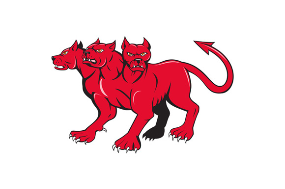 Cerberus Multi-headed Dog Hellhound ~ Illustrations on Creative Market