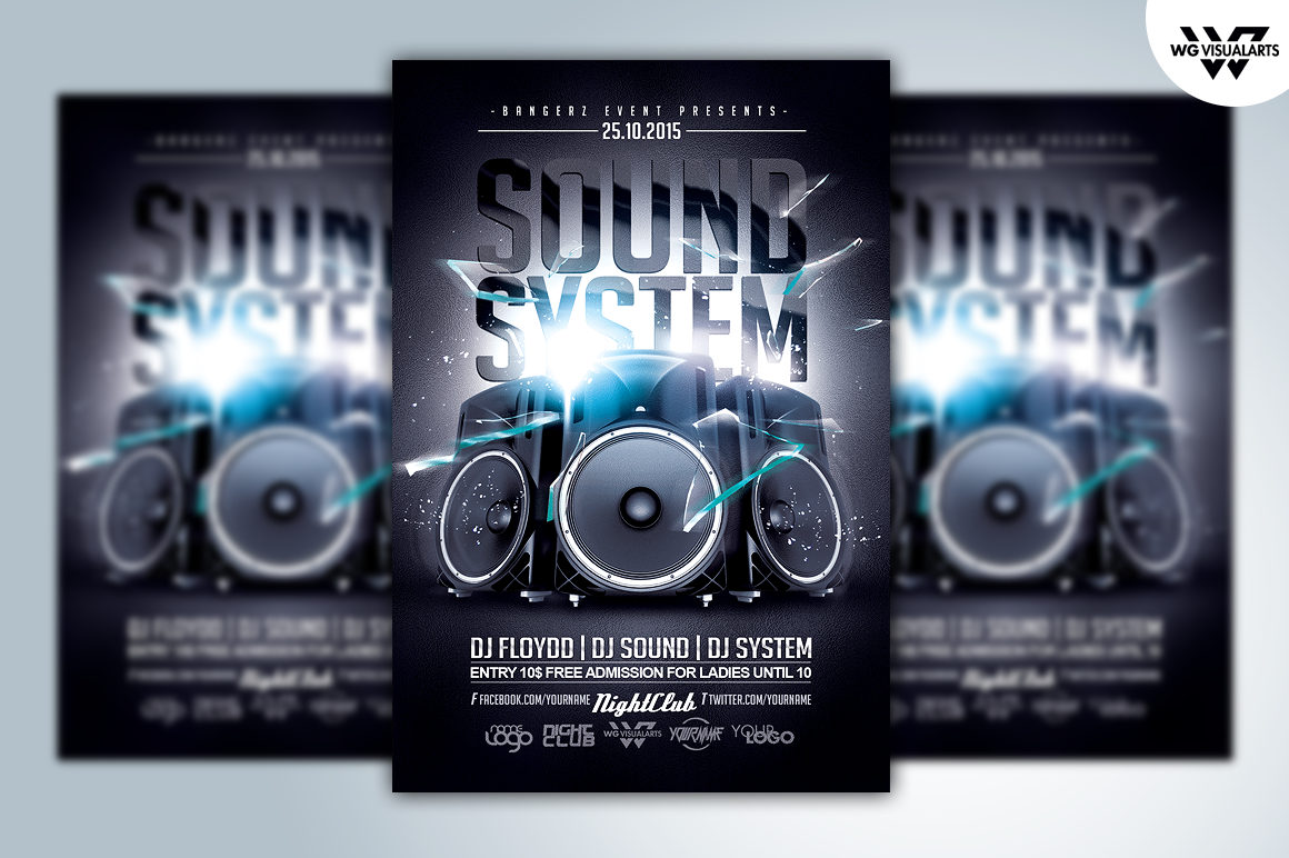 SOUND SYSTEM Flyer Template ~ Flyer Templates on Creative Market