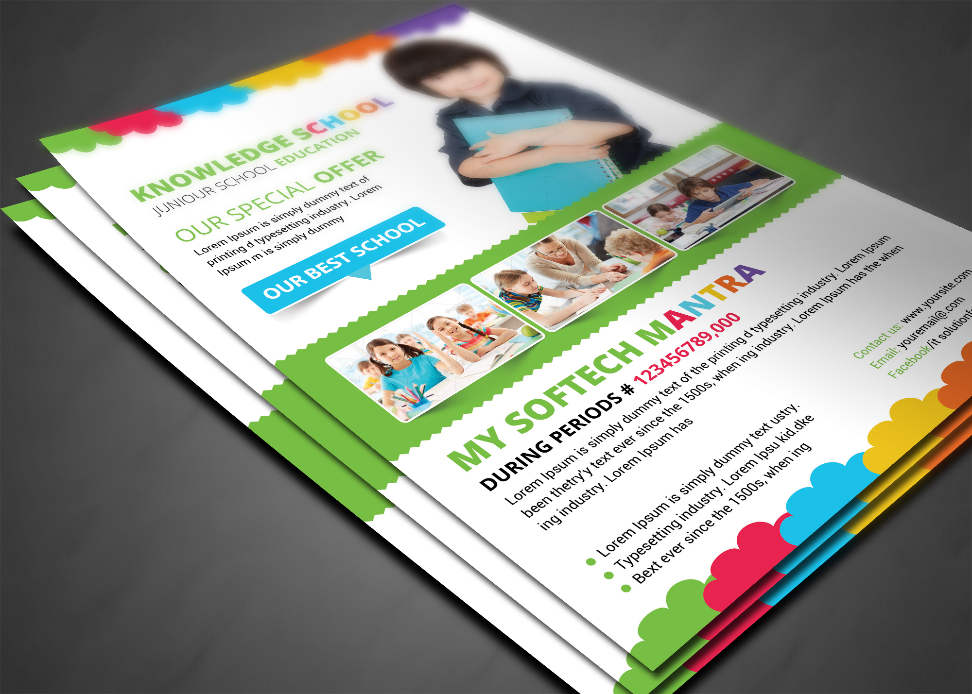 Junior School Education Flyer ~ Flyer Templates on Creative Market