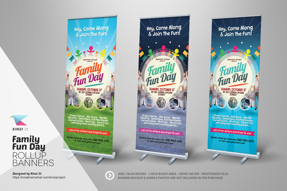 Family Fun Day Roll-up Banners ~ Flyer Templates on Creative Market