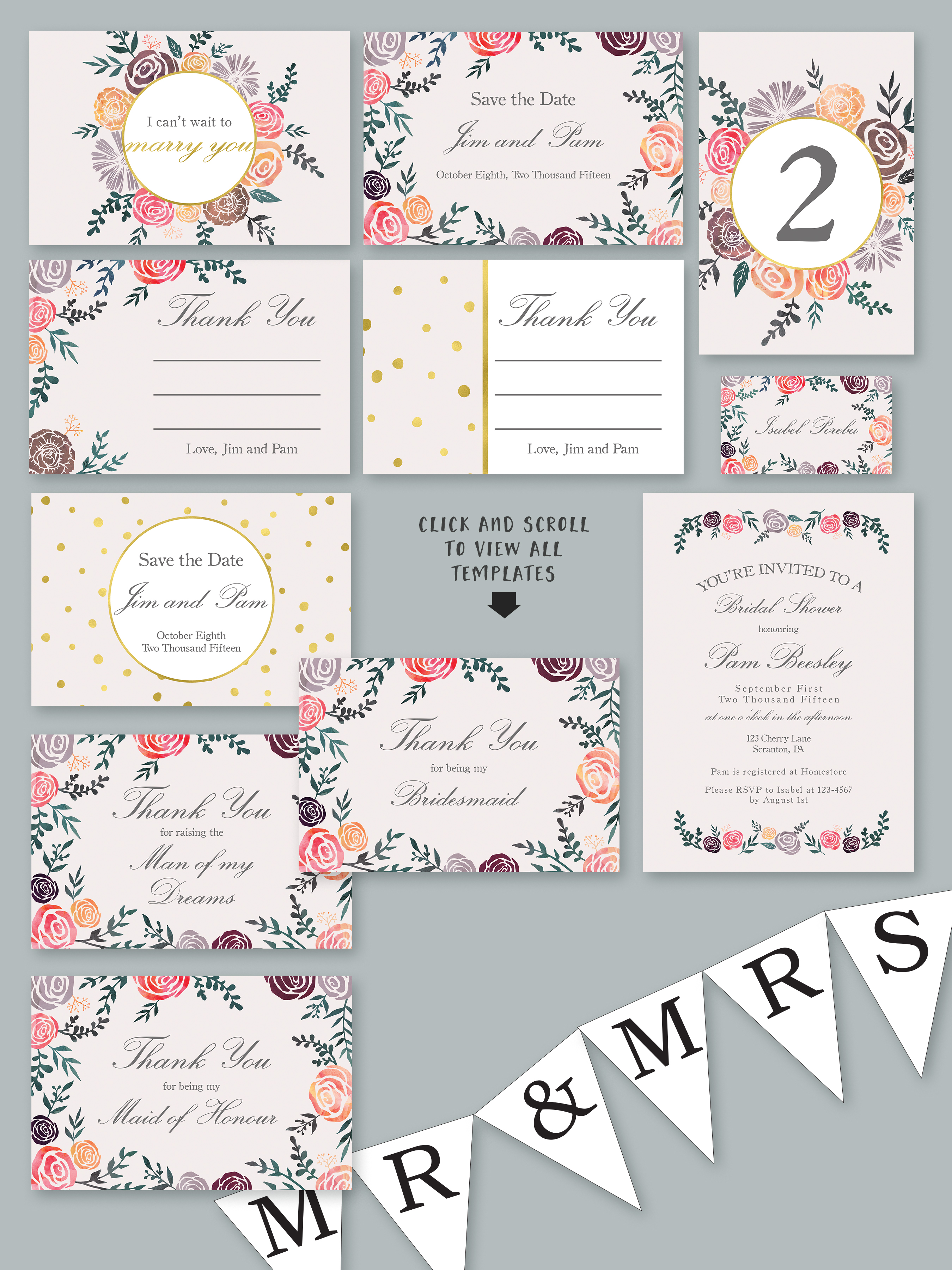 ALL-ENCOMPASSING Wedding Collection ~ Invitation Templates on Creative ...