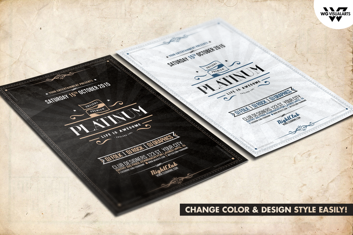 Vintage Retro Flyer Template Vol.6 ~ Flyer Templates on Creative Market