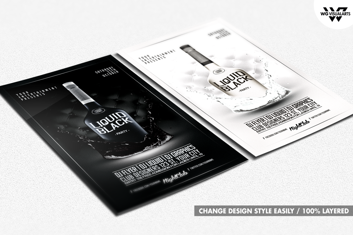 BLACK LIQUID Flyer Template ~ Flyer Templates on Creative Market