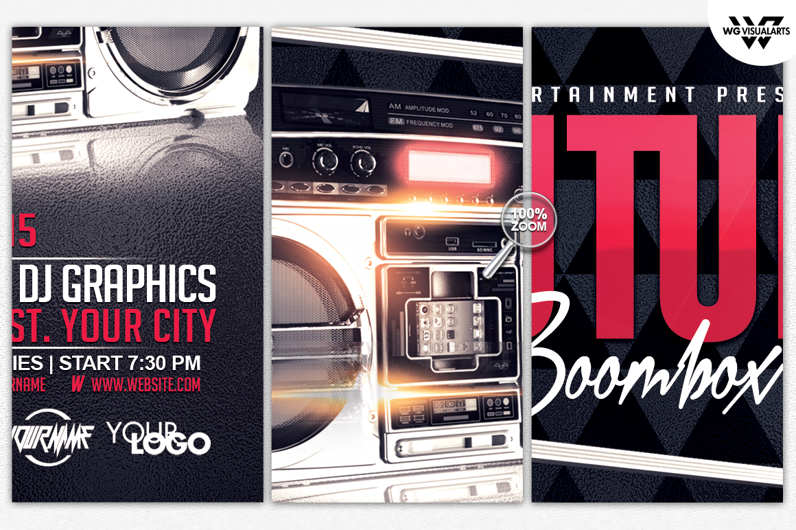 FUTURE BOOMBOX Flyer Template ~ Flyer Templates on Creative Market