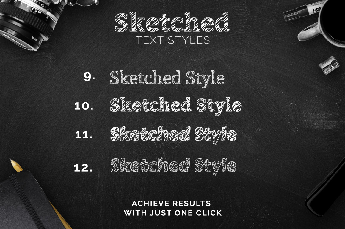 Sketched Text Styles Chalkboard Efx ~ Layer Styles on Creative Market