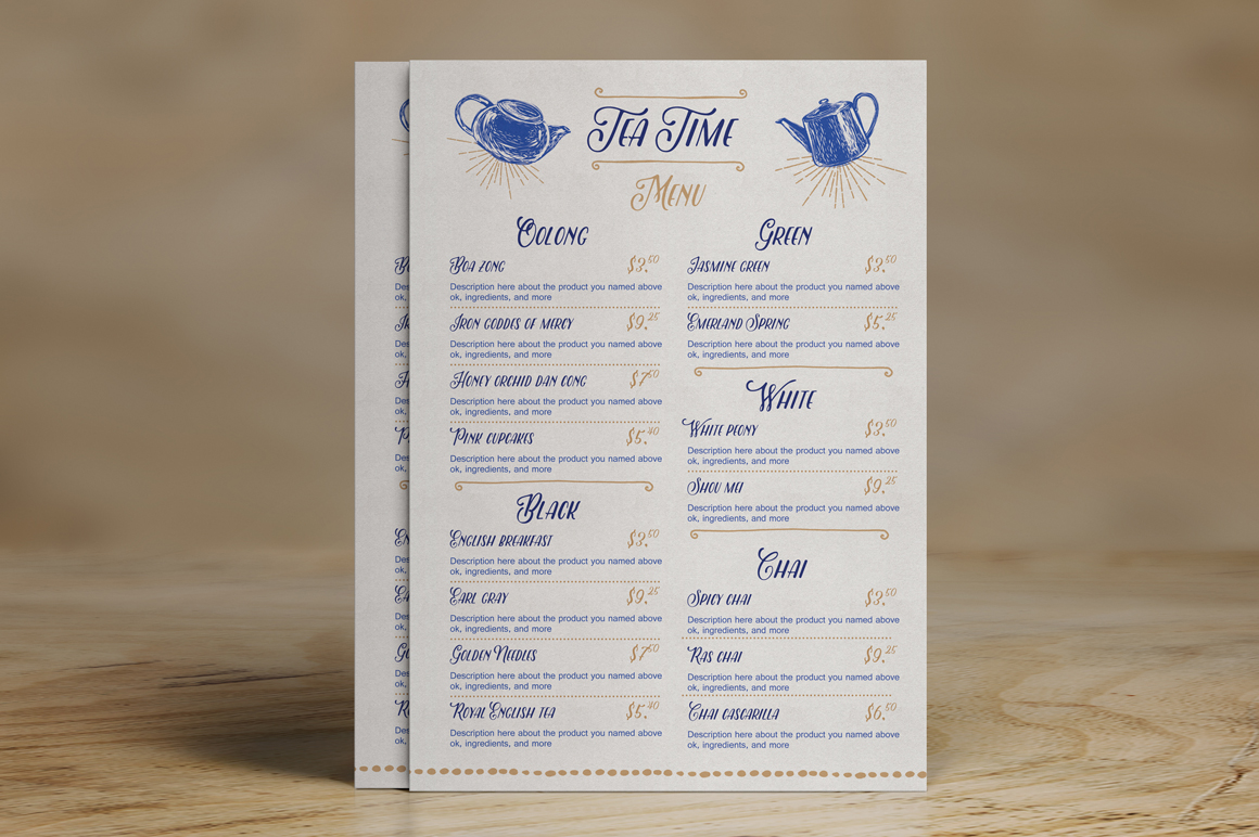 Tea House Menu Pack ~ Brochure Templates on Creative Market