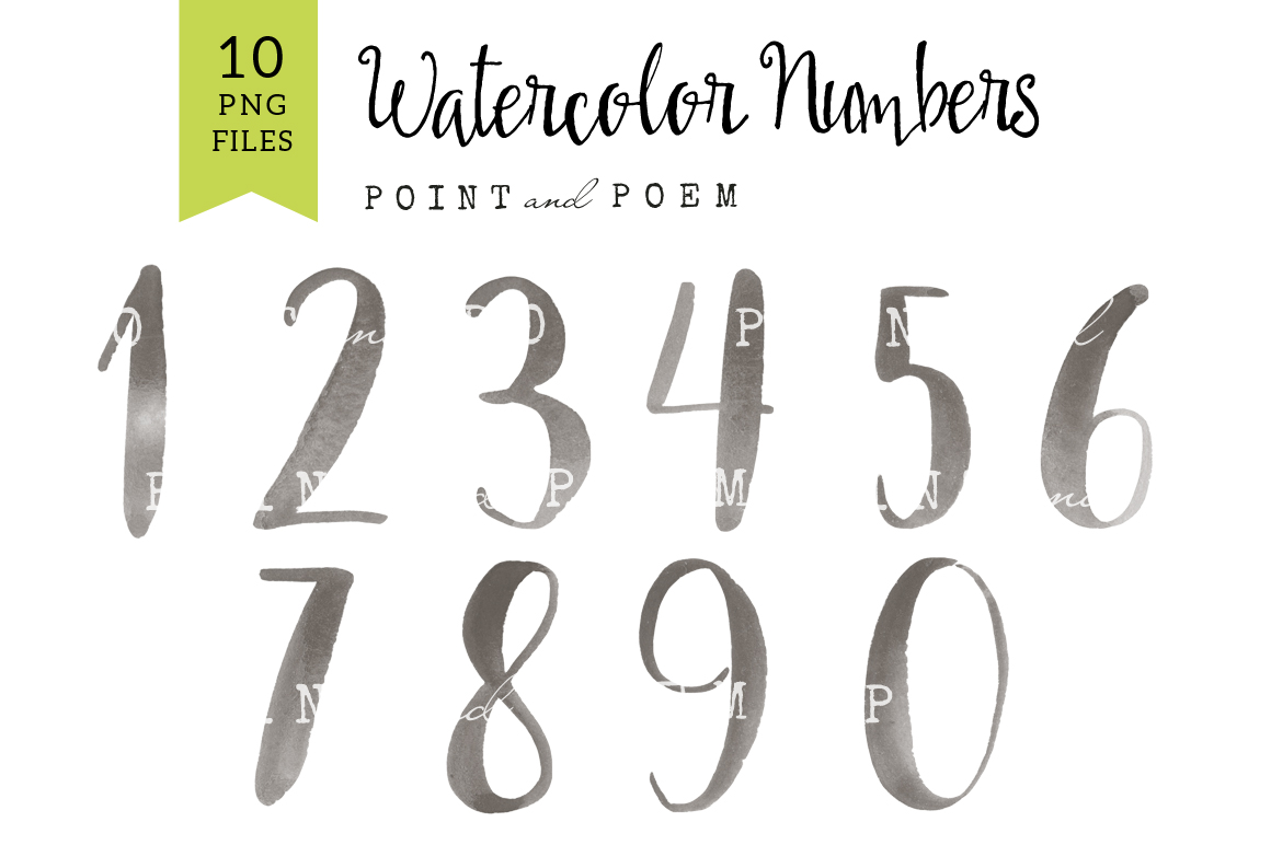 Watercolor Numbers Clip arts ~ Illustrations on Creative Market