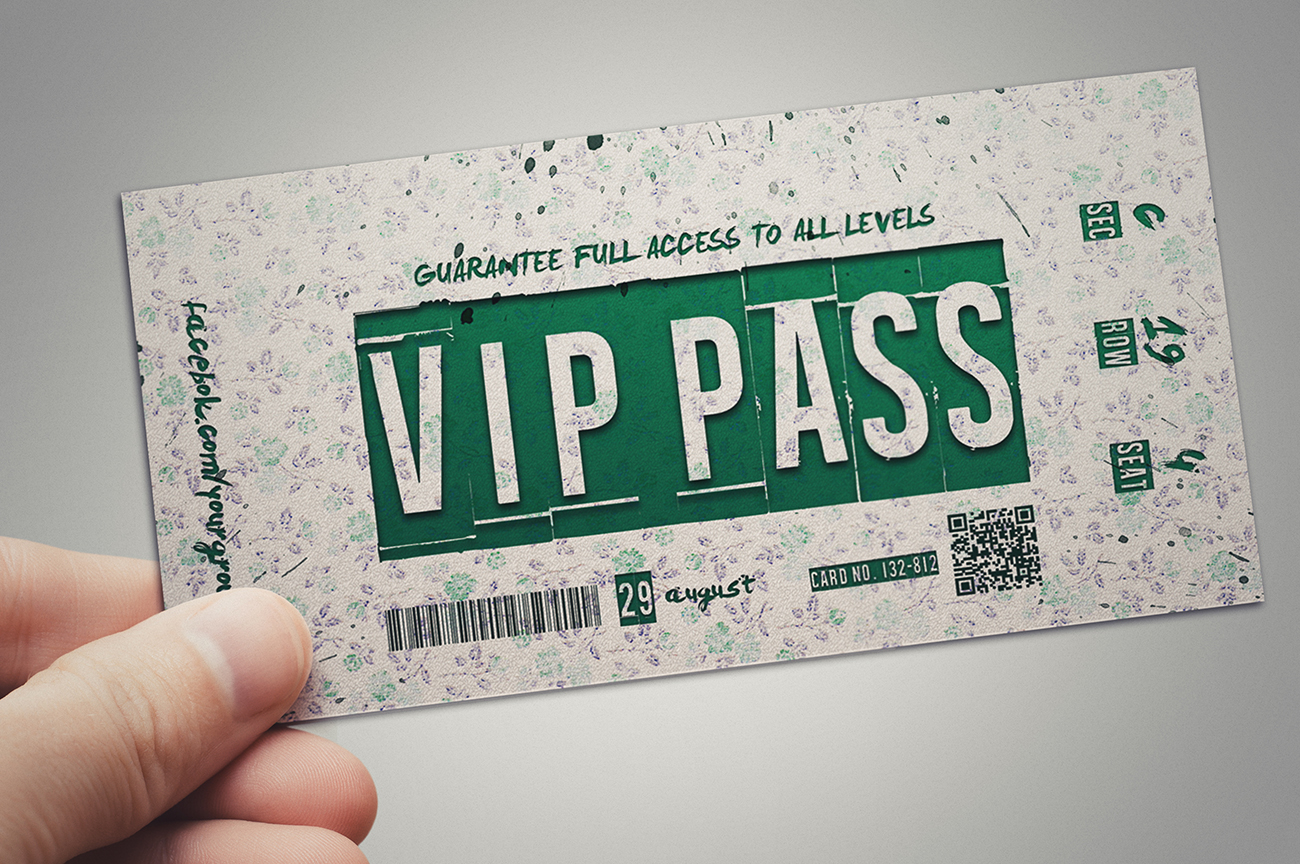RETRO FLOWER - vip pass template ~ Card Templates on Creative Market