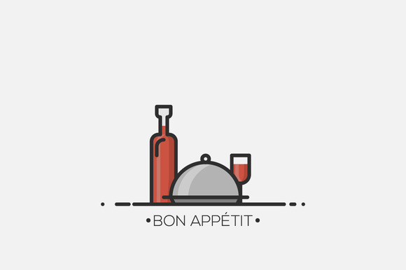~ Bon Appétit ~ catering icon set ~ ~ Icons on Creative Market