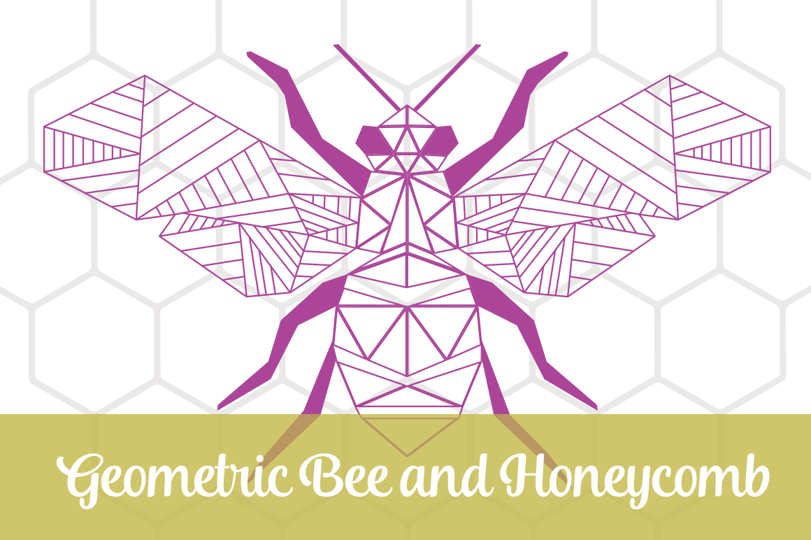 Geometric Bee and Honeycomb ~ Graphics on Creative Market