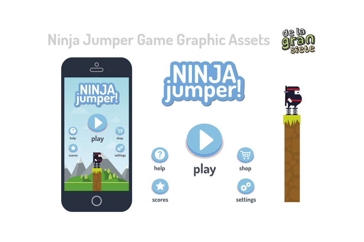 Ninja Jump Game Style Game Assets ~ Illustrations on Creative Market