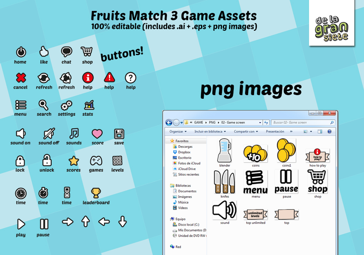 Fruits Match 3 Game Assets ~ Illustrations on Creative Market