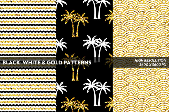 Black White & Gold Patterns ~ Patterns on Creative Market
