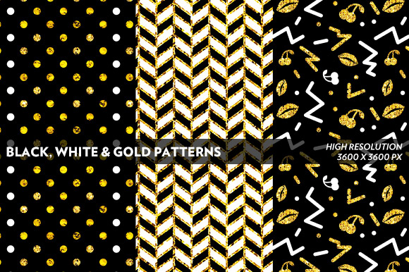 Black White & Gold Patterns ~ Patterns on Creative Market