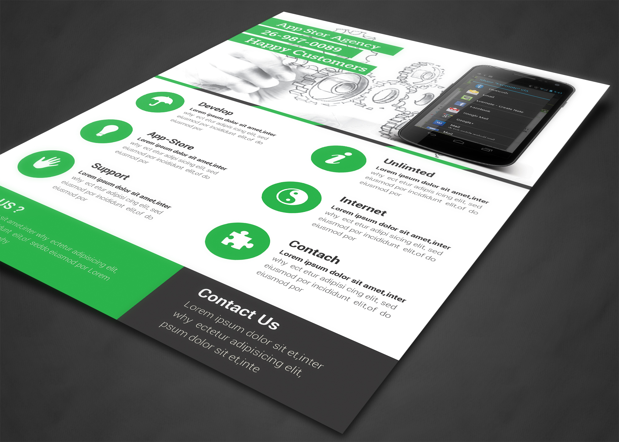 Mobile App Flyer Print Template ~ Flyer Templates on Creative Market