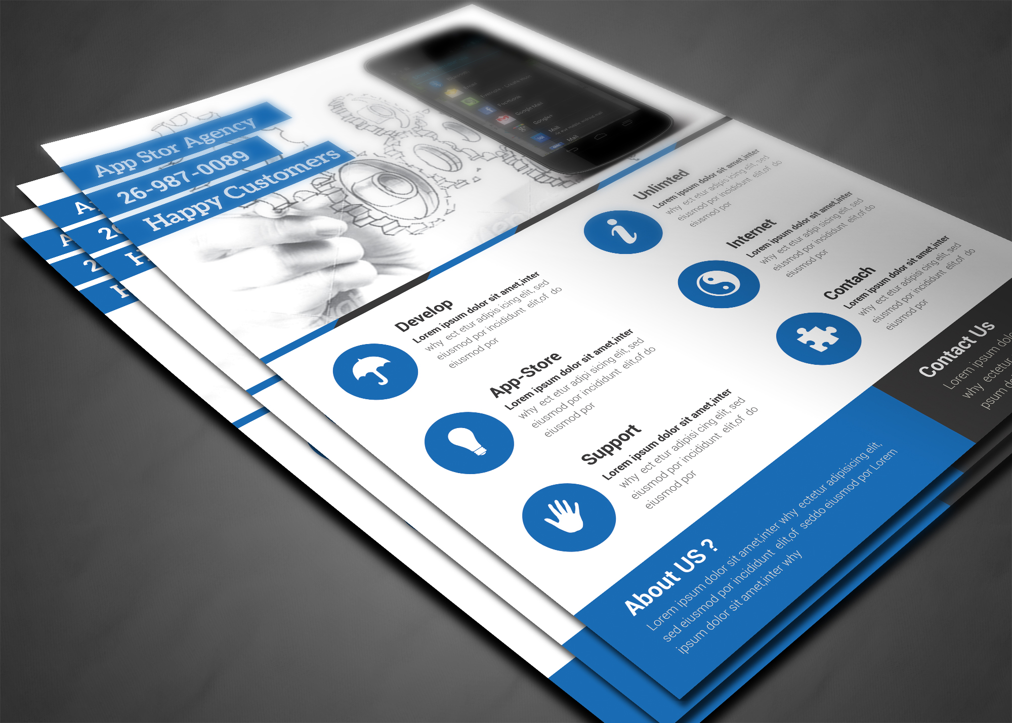 Mobile App Flyer Print Template ~ Flyer Templates on Creative Market
