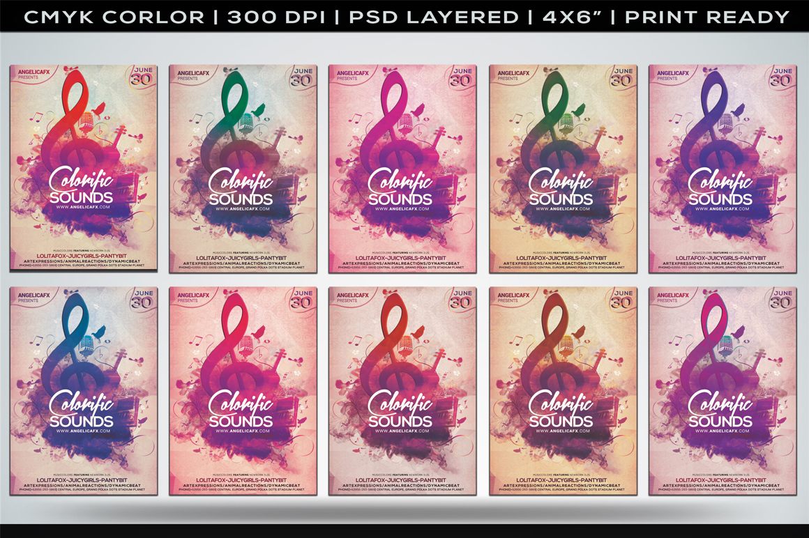 Colorific Sound Flyer Template ~ Flyer Templates on Creative Market