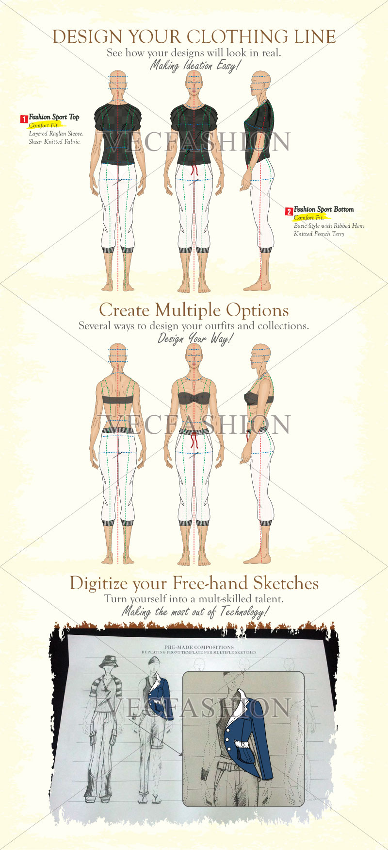 Woman Fashion Croqui Vector ~ Illustrations on Creative Market