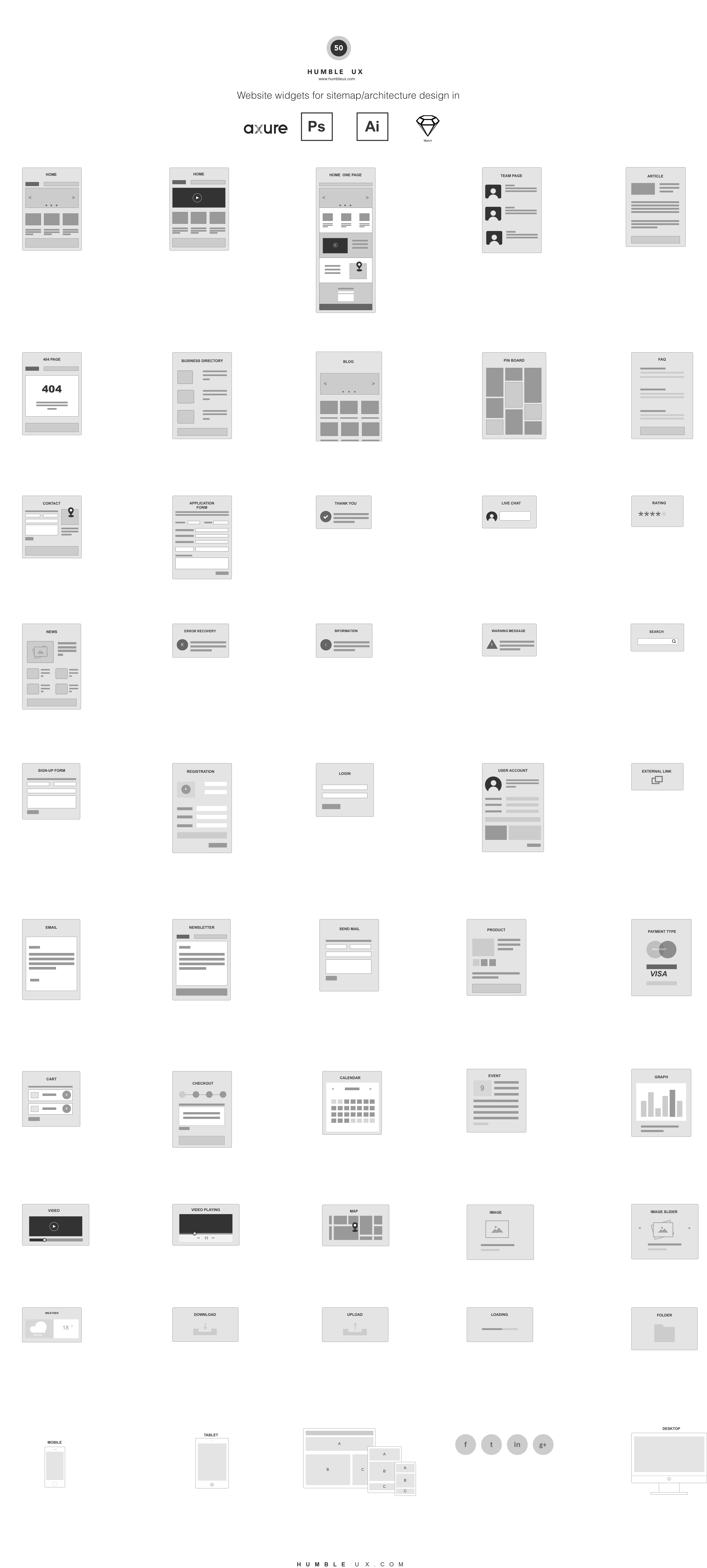 Website sitemap flowchart widgets ~ Web Elements on Creative Market