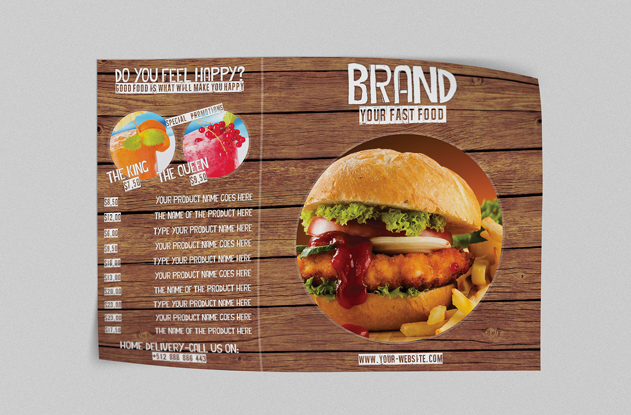 Fast food menu template ~ Brochure Templates on Creative Market