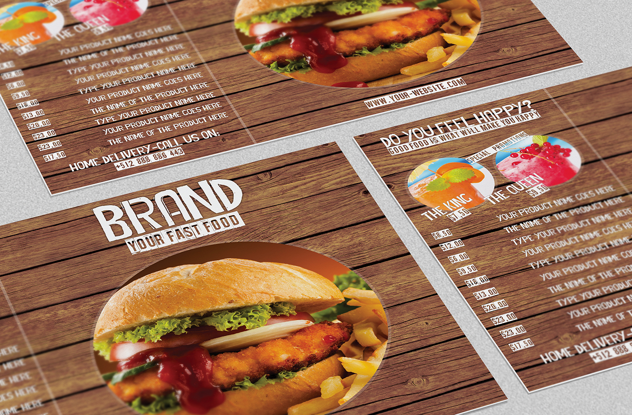 Fast food menu template ~ Brochure Templates on Creative Market