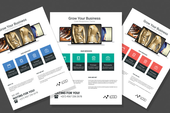 Flat Web Design Flyer ~ Flyer Templates on Creative Market