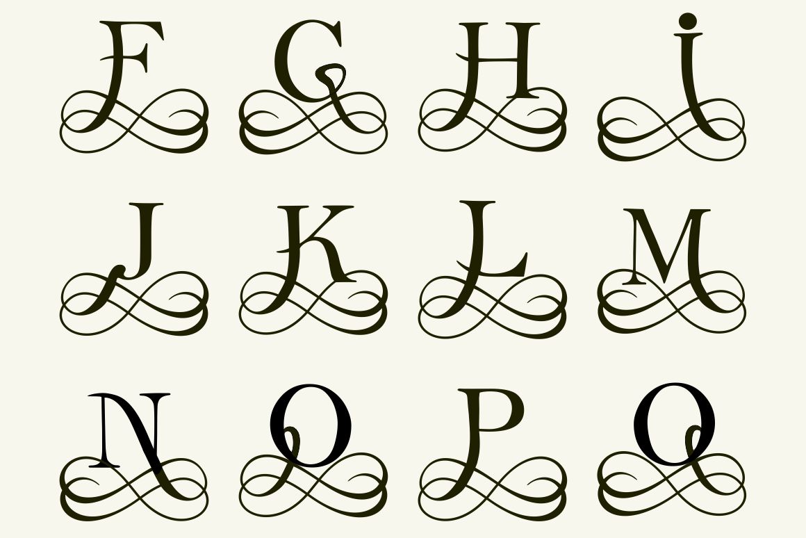 26 filigree letters for monograms ~ Logo Templates on Creative Market
